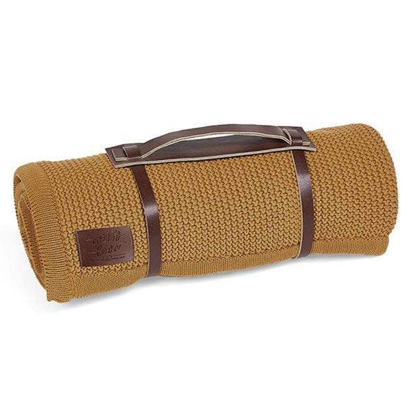 The Little Green Sheep Organic Knitted Fleece Baby Blanket - Honey ...